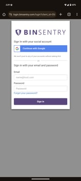 How do I set up BinSentry on my phone?