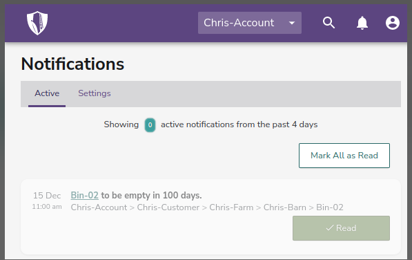 How do I turn off my email notifications from BinSentry?