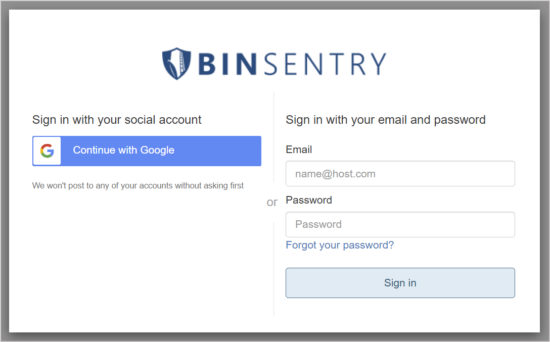 How do I set up BinSentry on my phone?