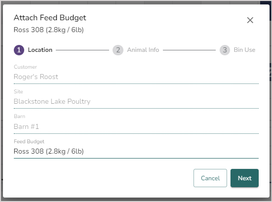 How do I attach a Feed Budget to a Barn?
