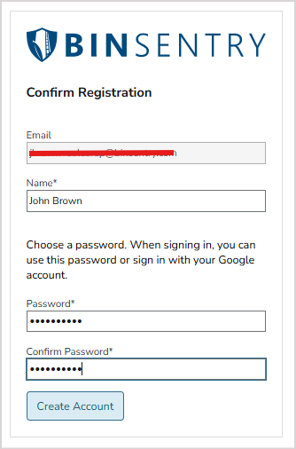 Accepting your BinSentry account invitation and getting logged in