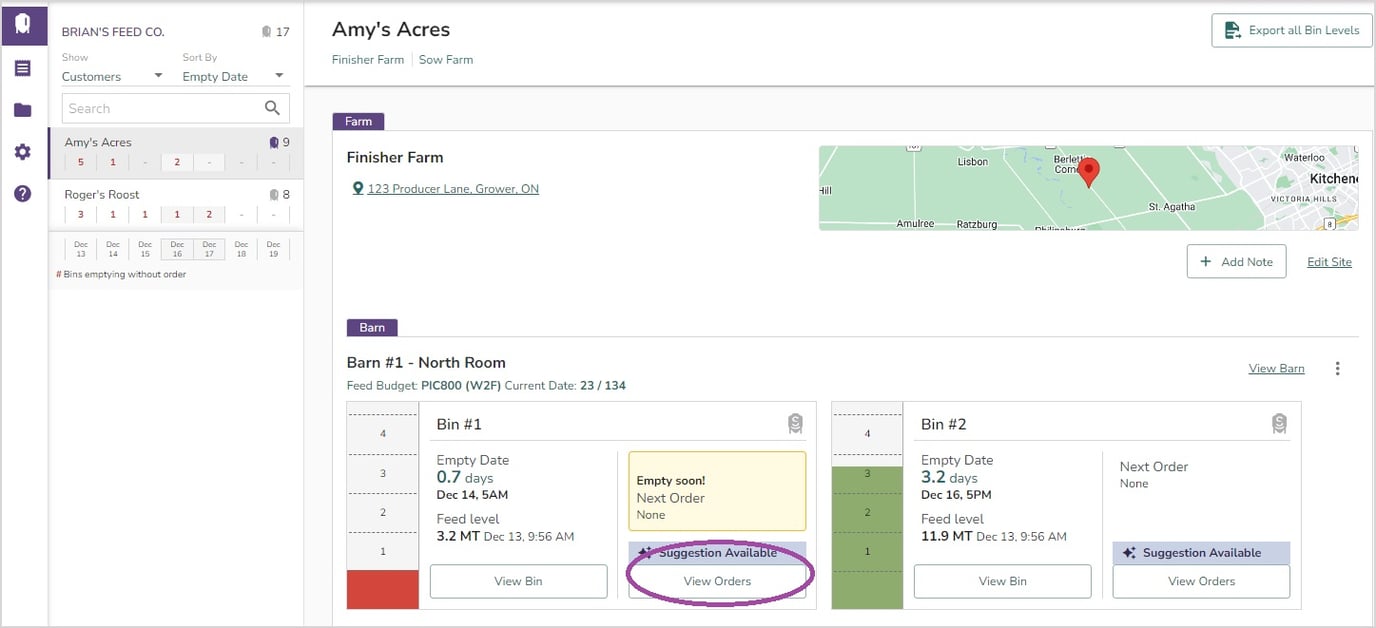 How do I Create and Save Orders within BinSentry?