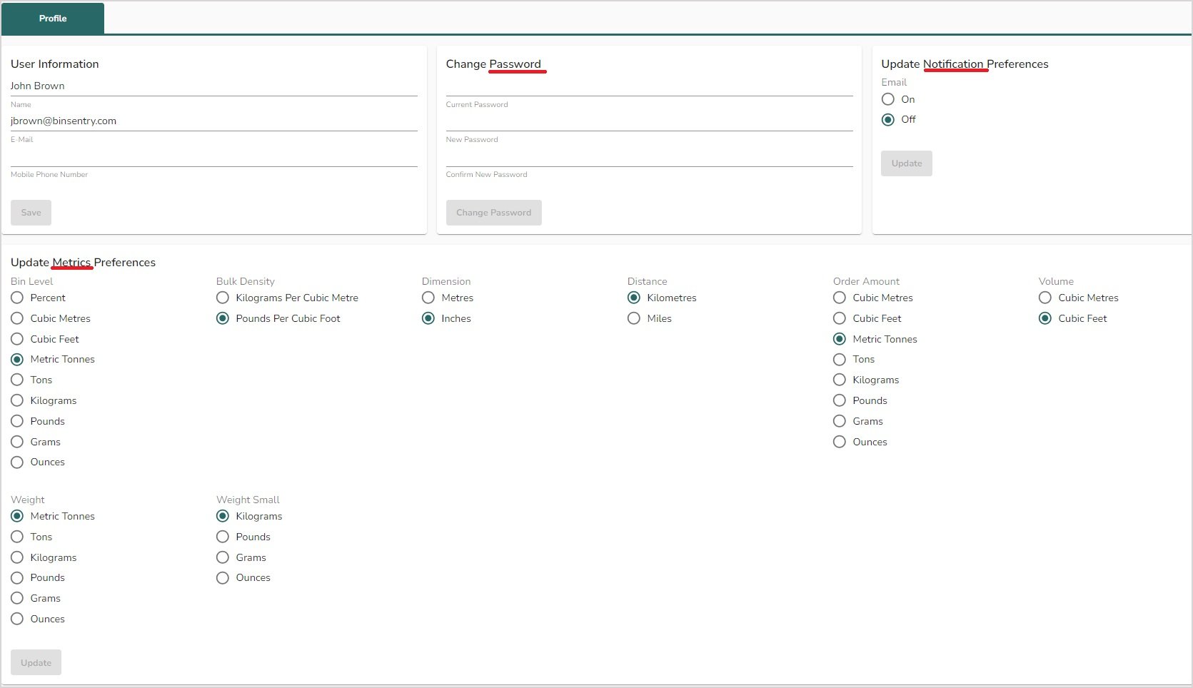 Your Personal BinSentry Profile
